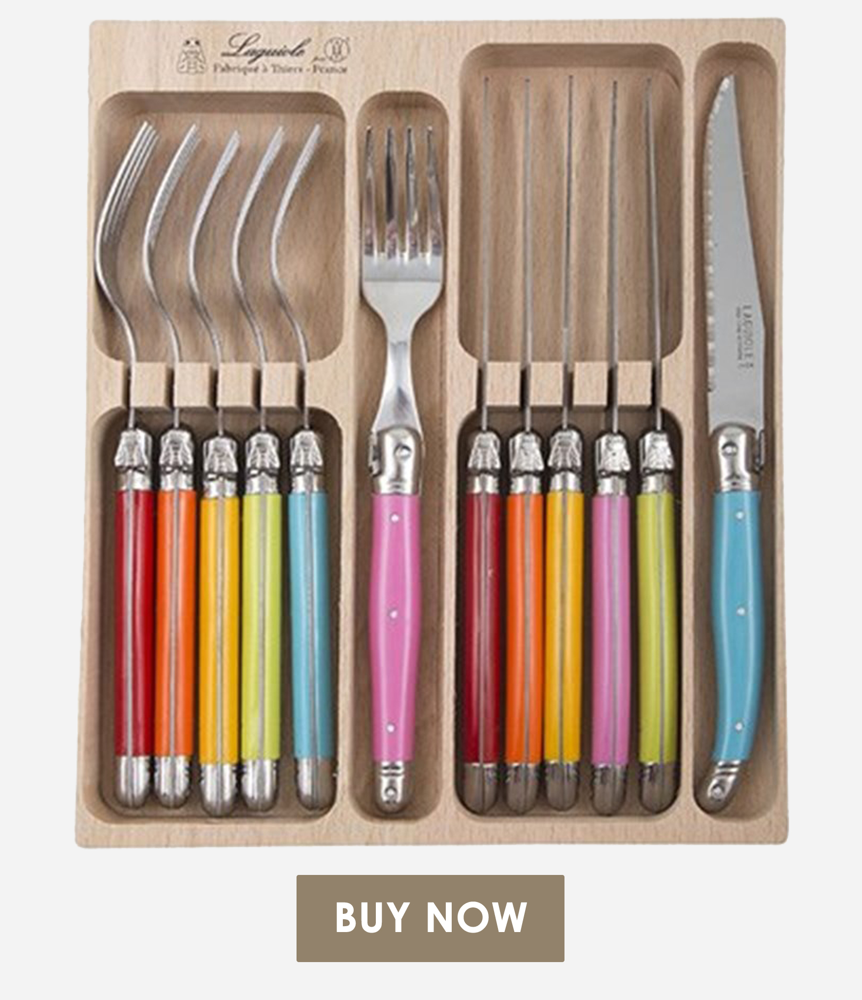 Laguiole Andre Verdier Debutant Cutlery Set Multicoloured Spring